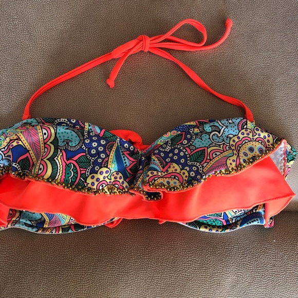 Phax | Swim | Phax Swimsuit Bikini Bandeau Top Ruffles And Studs Size M ...